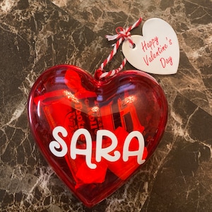 Personalized Fillable Plastic Heart: Valentine's Day Favor - Etsy