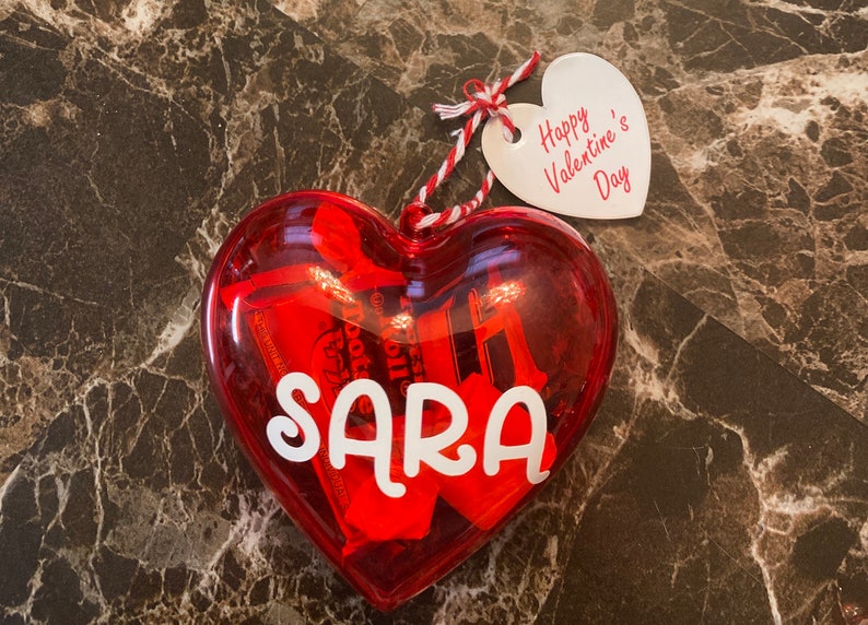 Personalized Fillable Plastic Heart: Valentine's Day Favor - Etsy