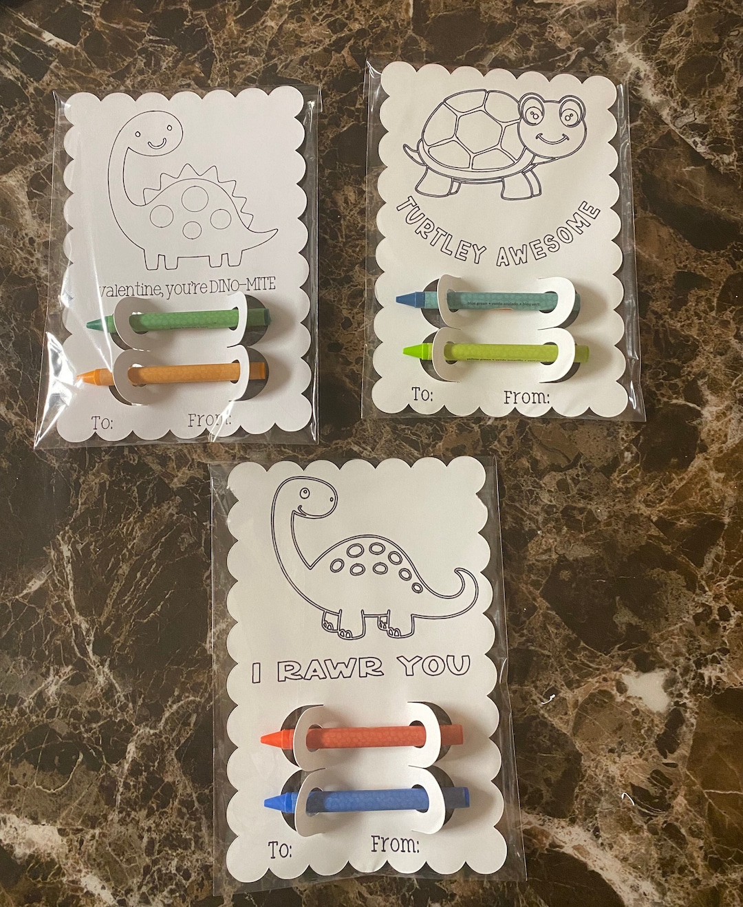 Valentine Coloring Cards, Dinosaur Coloring Card, Valentine’s Day Card ...