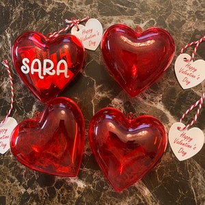 Personalized Fillable Plastic Heart: Valentine's Day Favor - Etsy