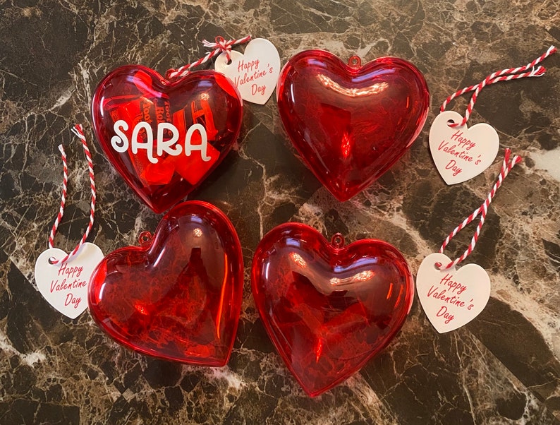 Personalized Fillable Plastic Heart: Valentine's Day Favor - Etsy