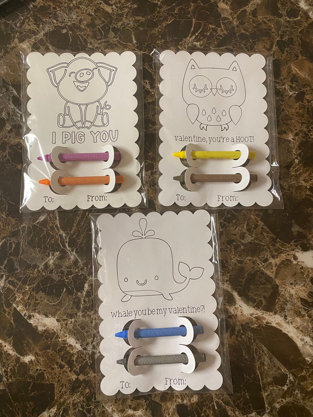 Valentine Coloring Cards, Animal Coloring Card, Valentines Day Card ...