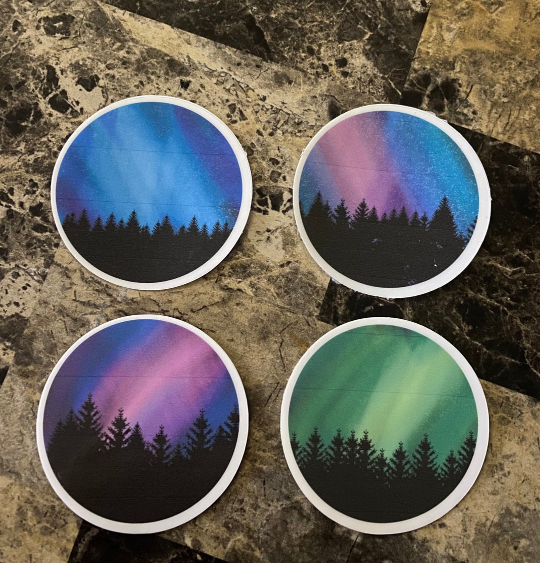 Northern Lights Vinyl Sticker Set: Waterproof Astronomy Decals - Etsy