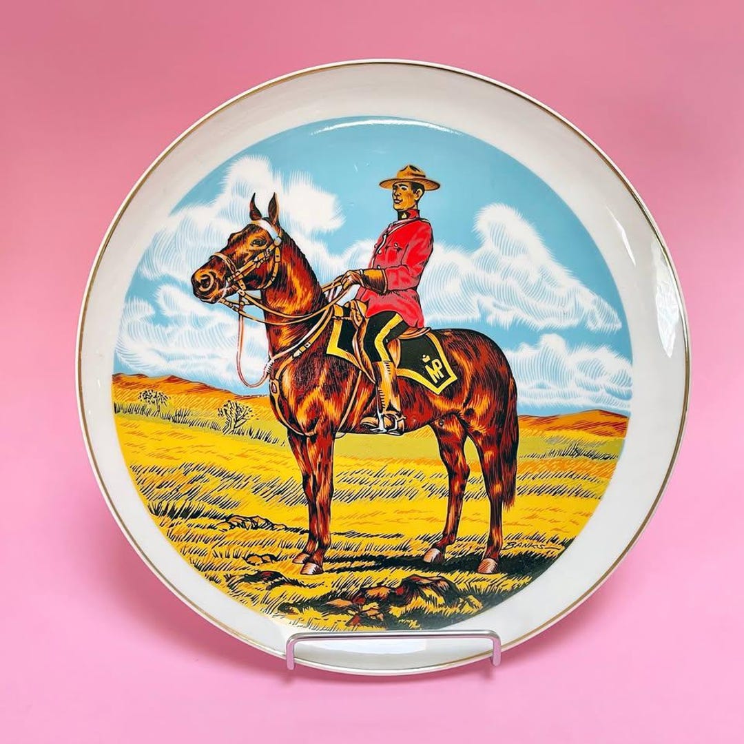 Vintage Canadian Mountie Souvenir Plates — RCMP Wall Art Set (2, 4, or ...
