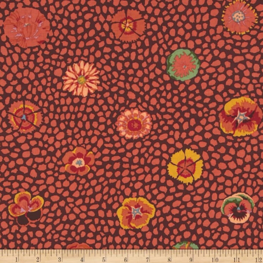 Kaffe Fassett Guinea Flower Brown per Quarter Metre - Etsy
