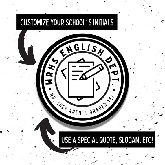 Set of 5 / Custom English Department / Waterproof Vinyl - Etsy