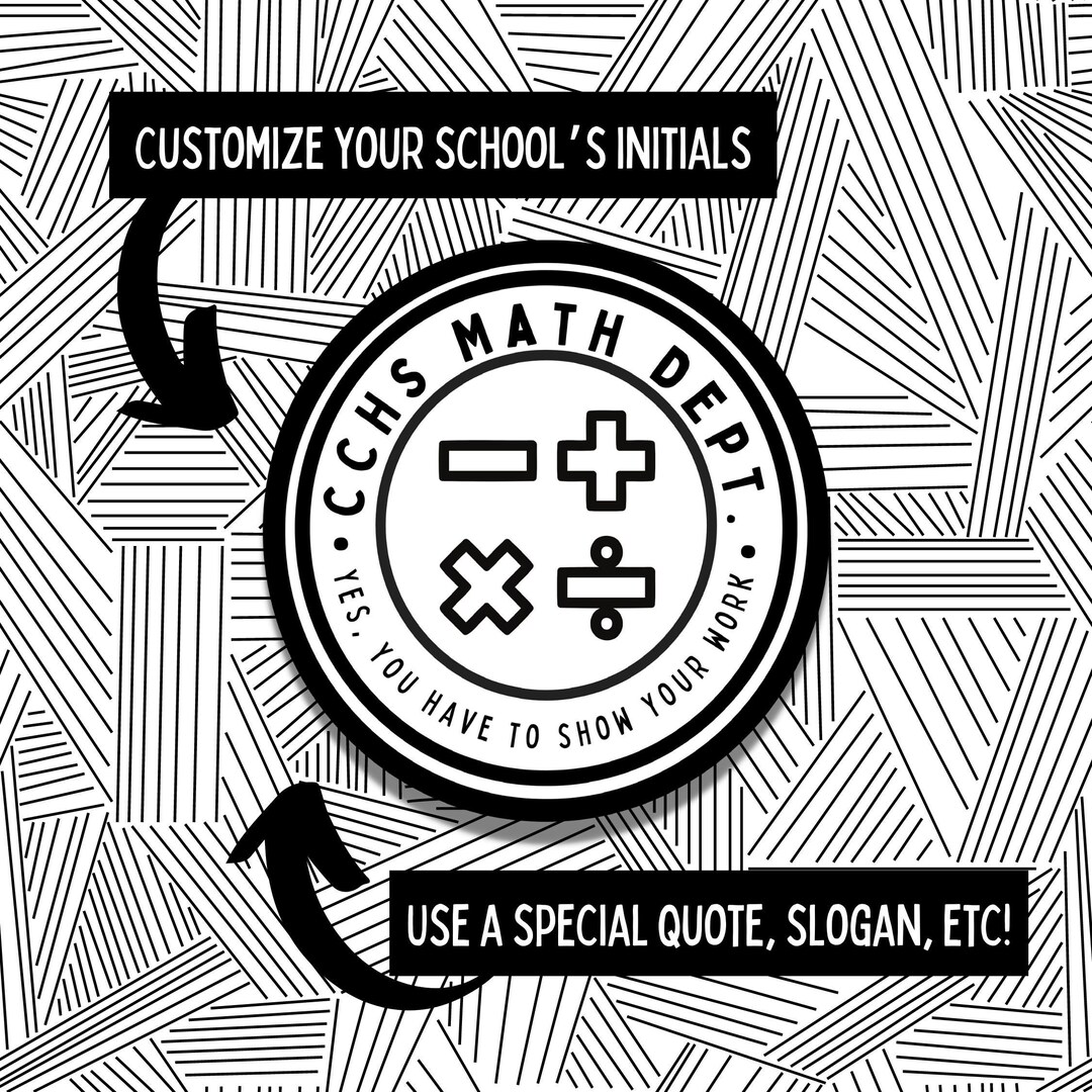 Set of 10 / Custom Math Department / Waterproof, Dishwasher Safe ...