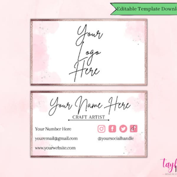 Neutral Business Card Elegant Business Card Editable Diy-template ...