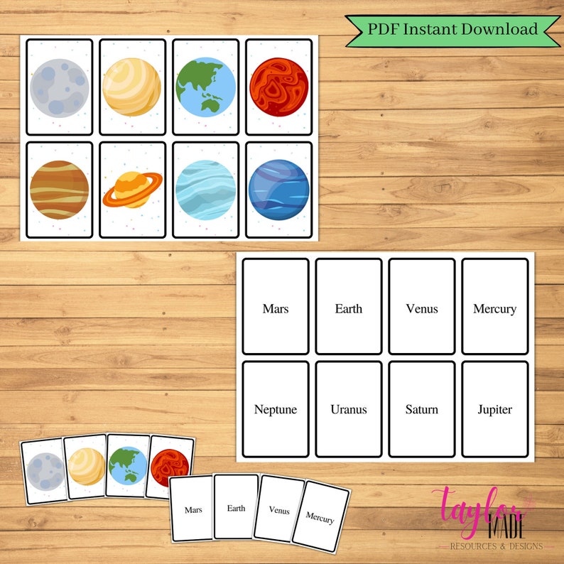 Solar System Planet Flash Cards for Kids| Science| Mars| Jupiter ...