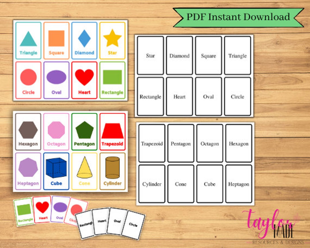 Shapes Flashcards | Toddler| Preschool Education| Printable Card ...