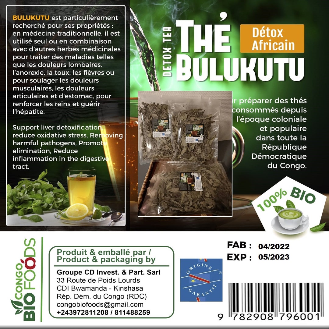 Thé détox africain Thé Bio Bulukutu 100% BIO 1 sachet de 70 - Etsy France