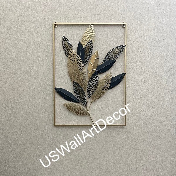 Gold Blue Metal Wall Art - Etsy