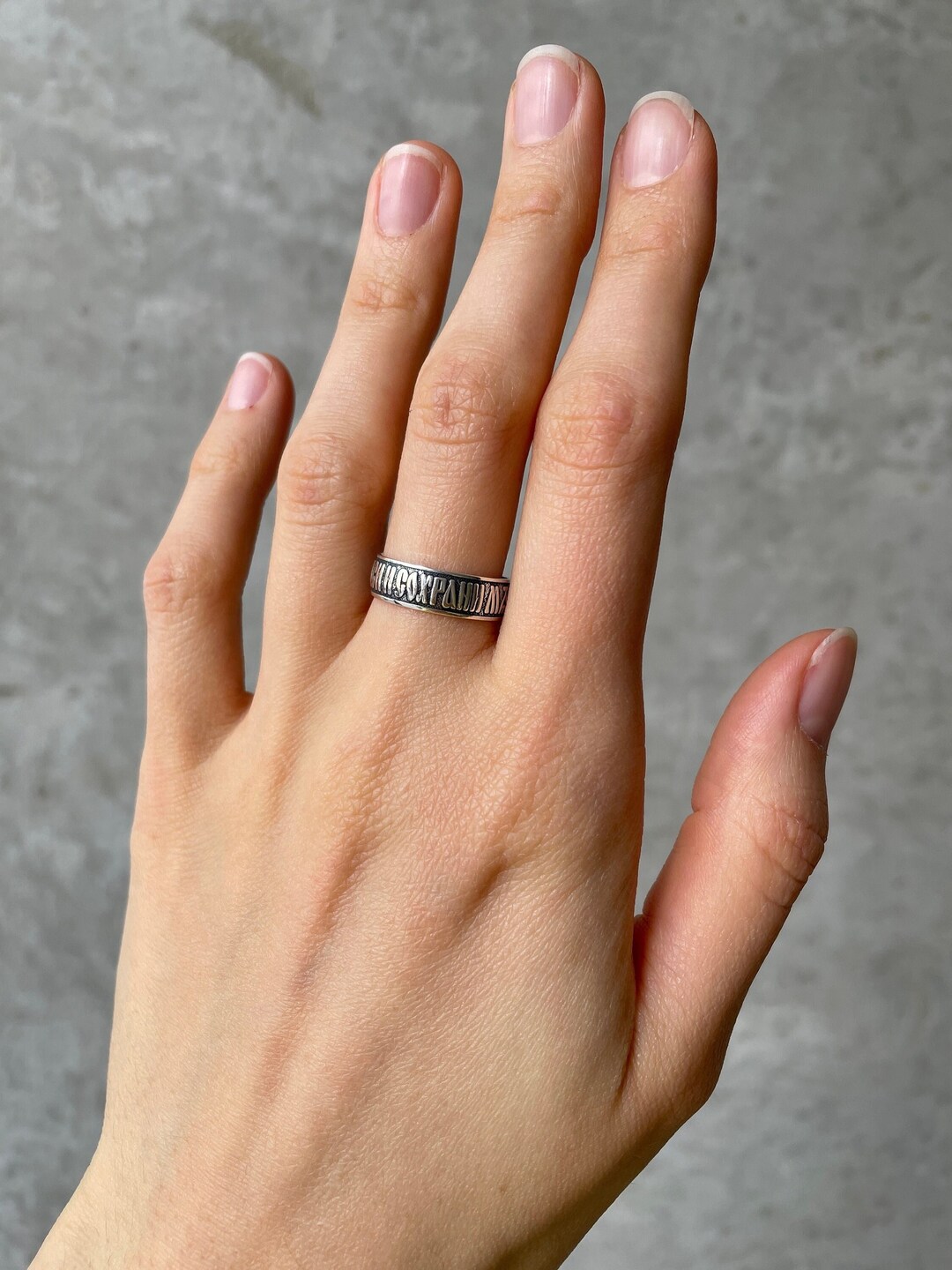 Orthodox Band Ring With Cyrillic Letters for Men & Women, Russia Ring ...