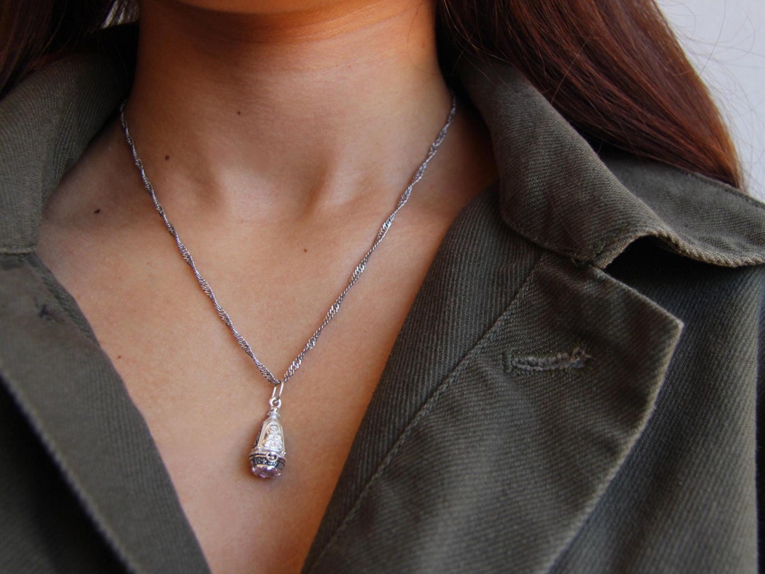Virgin of Vladimir Lock Pendant: Eastern Orthodox Icon Ladanka Necklace ...