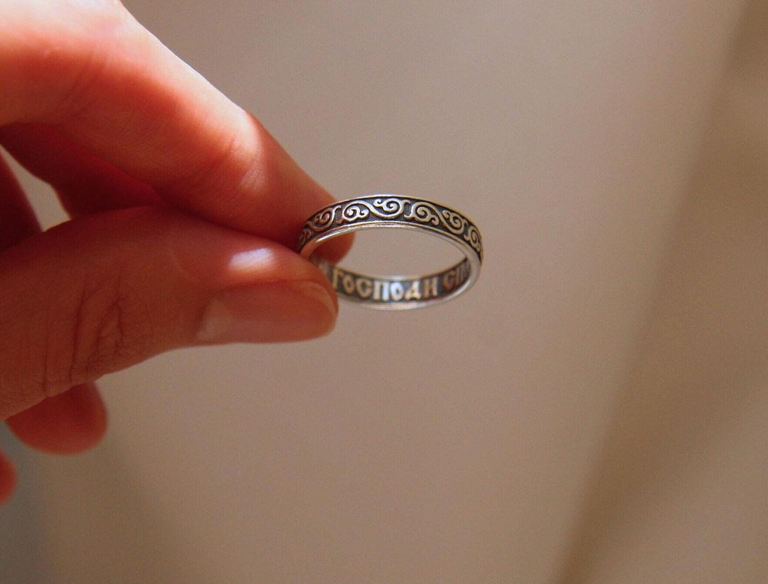 Eastern Orthodox Ring for Men and Women, Blacken Silver 925 Ring ...