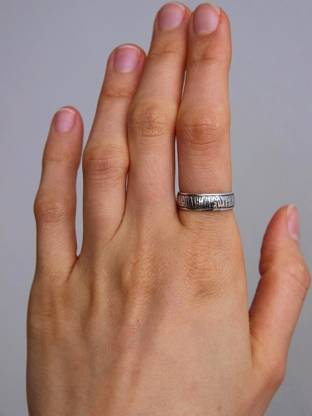 Orthodox Band Ring Cyrillic Letters for Men & Women, Christian Russian ...