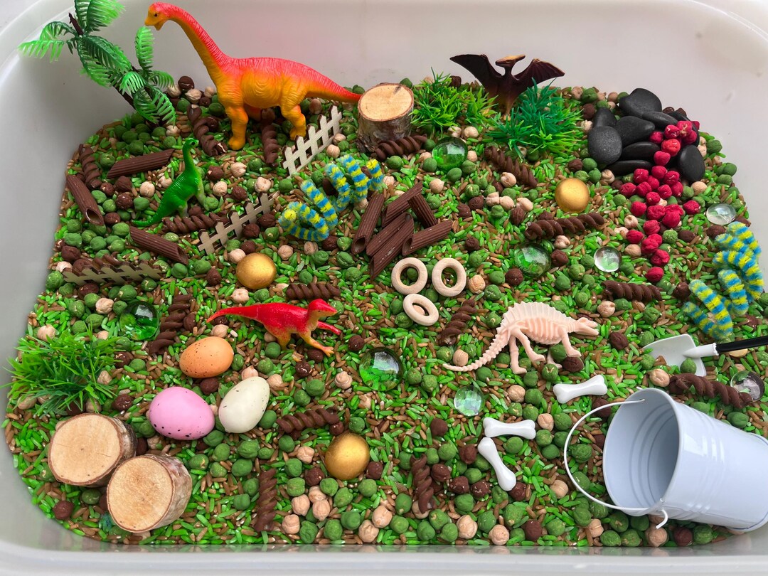Dinosaur Sensory Bin: Montessori Pretend Play Kit - Etsy