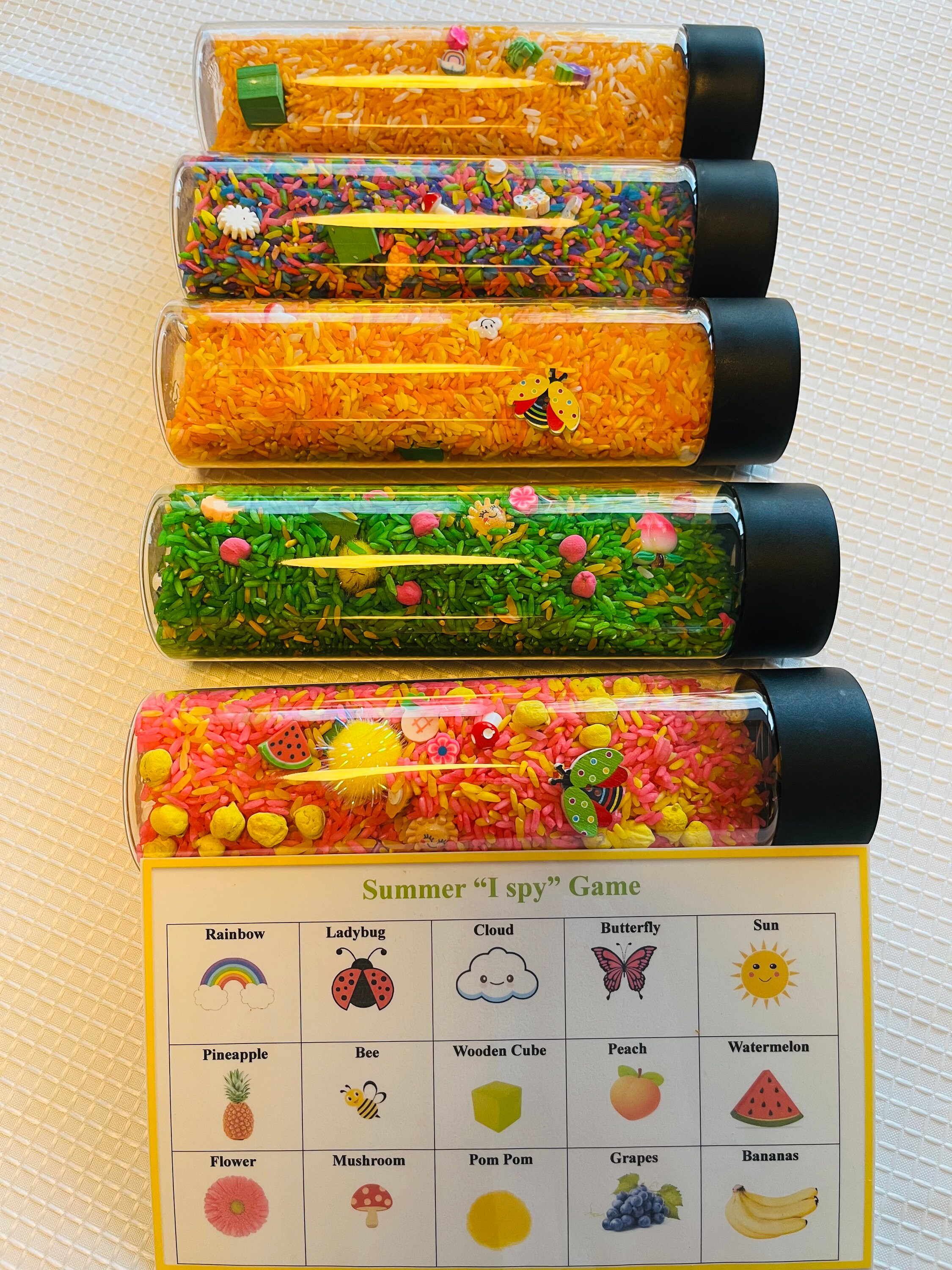 Sensory I Spy Bottles/montessori/i Spy Summer Sensory Bottle/sensory ...