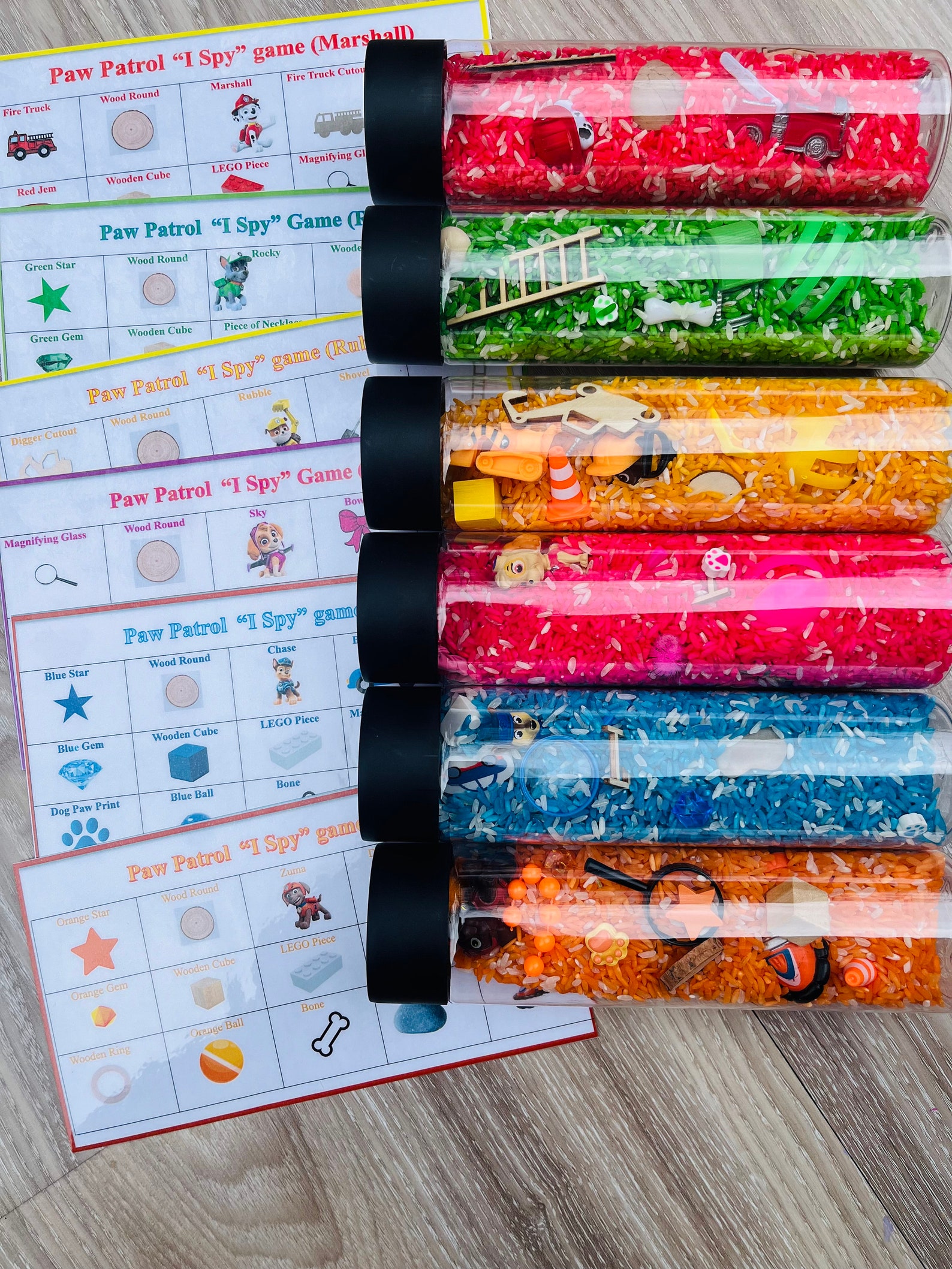 Sensory I Spy Bottles/montessori/favorite Pups I Spy/ Sensory Kit ...