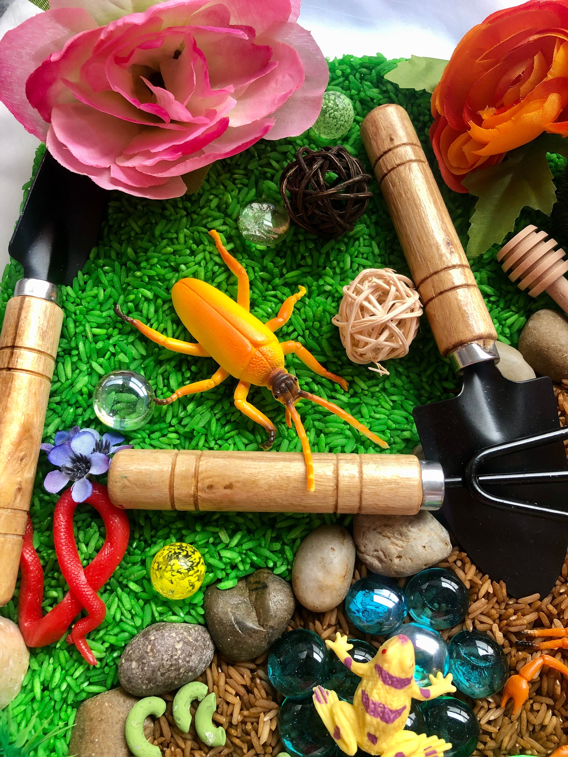 Bug Sensory Bin: Spring Pretend Play Kit With Rice & Tools - Etsy Canada