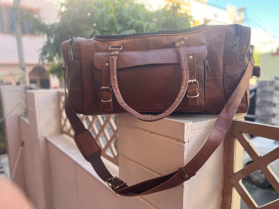 Genuine Leather Duffel Bag Unique Goat Leather Bag Gym Bag Yoga Bag ...