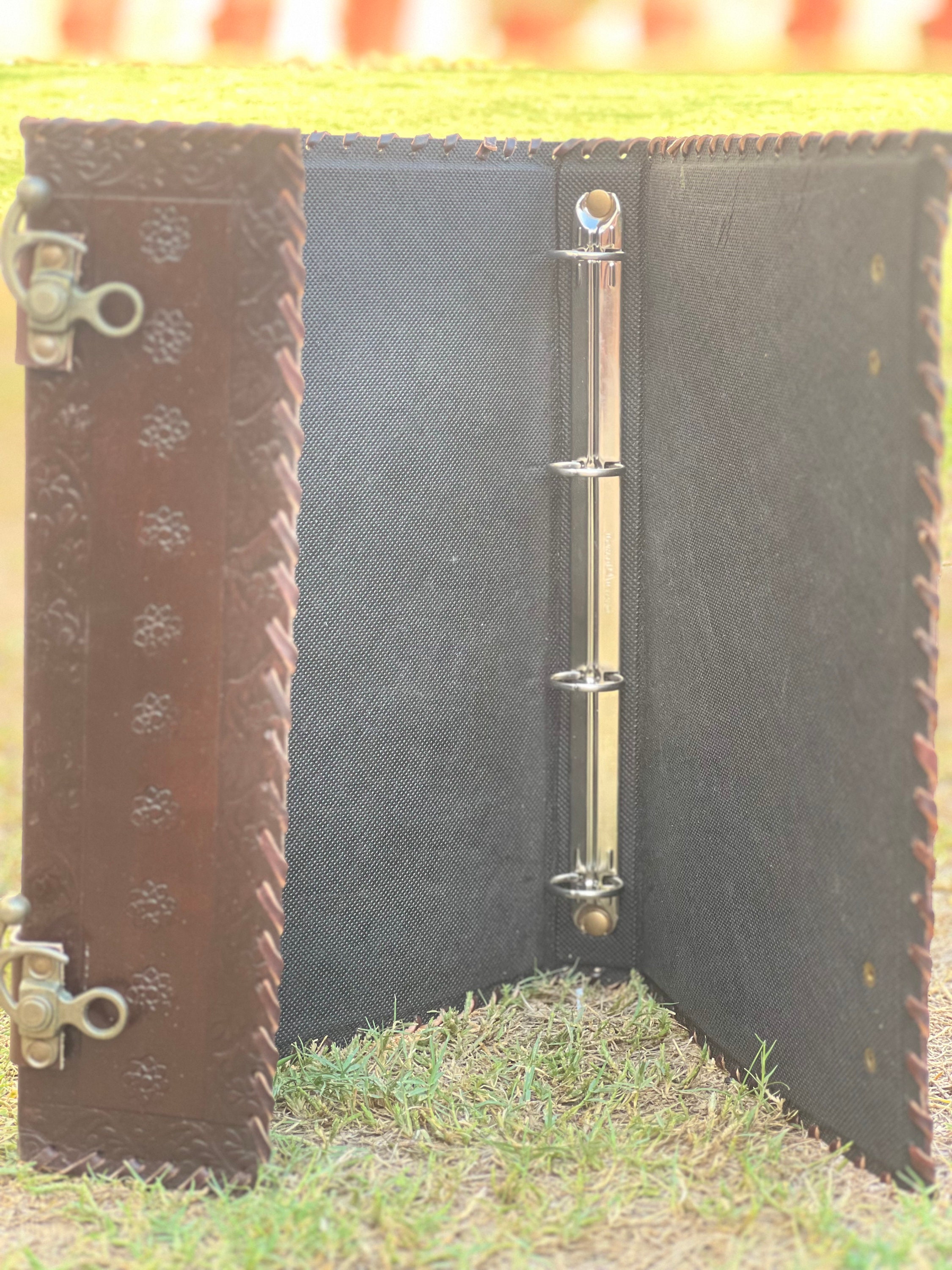 Leather 2 Ring Binder, Leather Grimore Binder, Leather Binder Cover ...