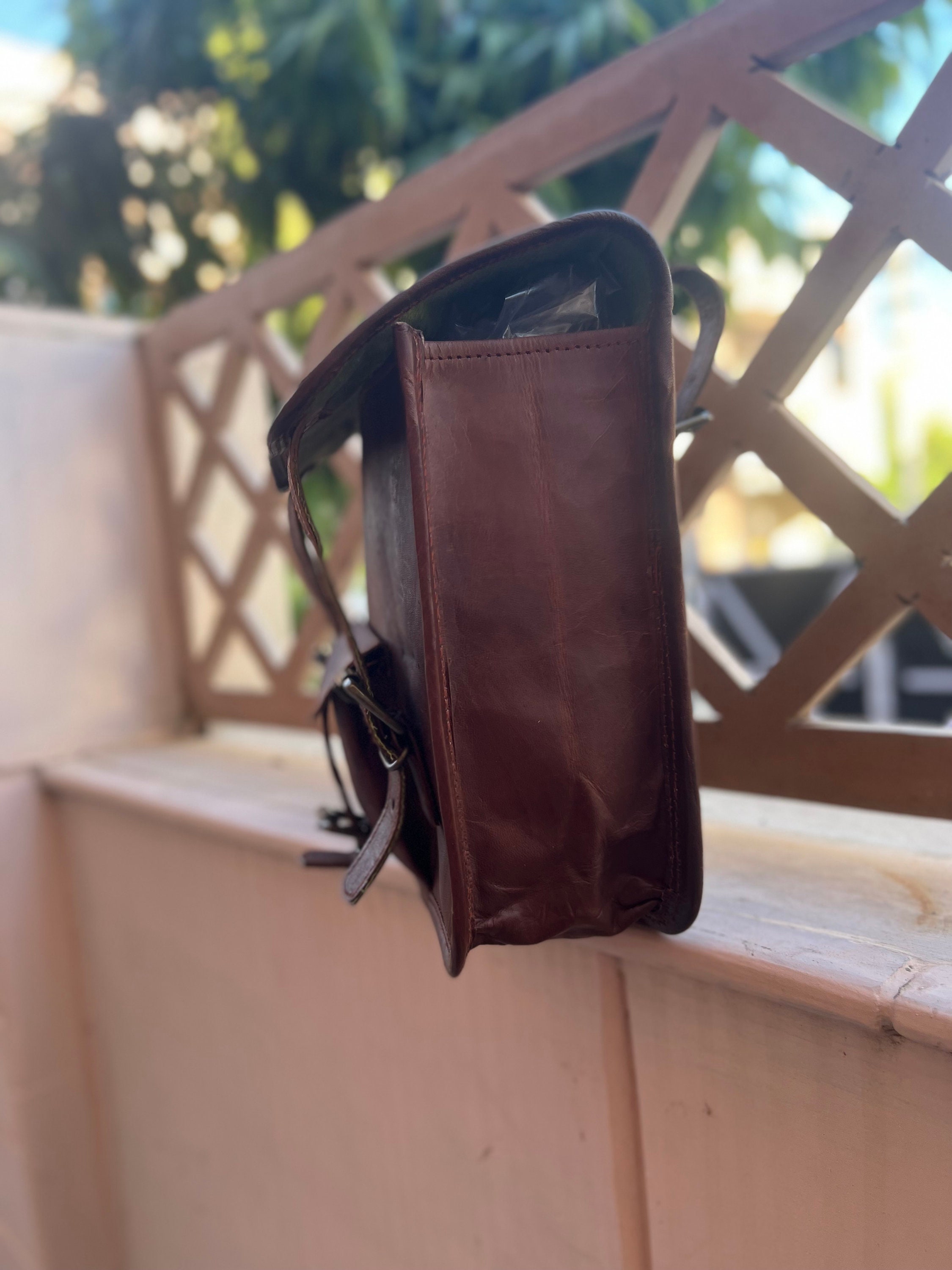 Leather Motorcycle Bag Brown Saddle Bag Pannier Bicycle Bag Bike Bag ...