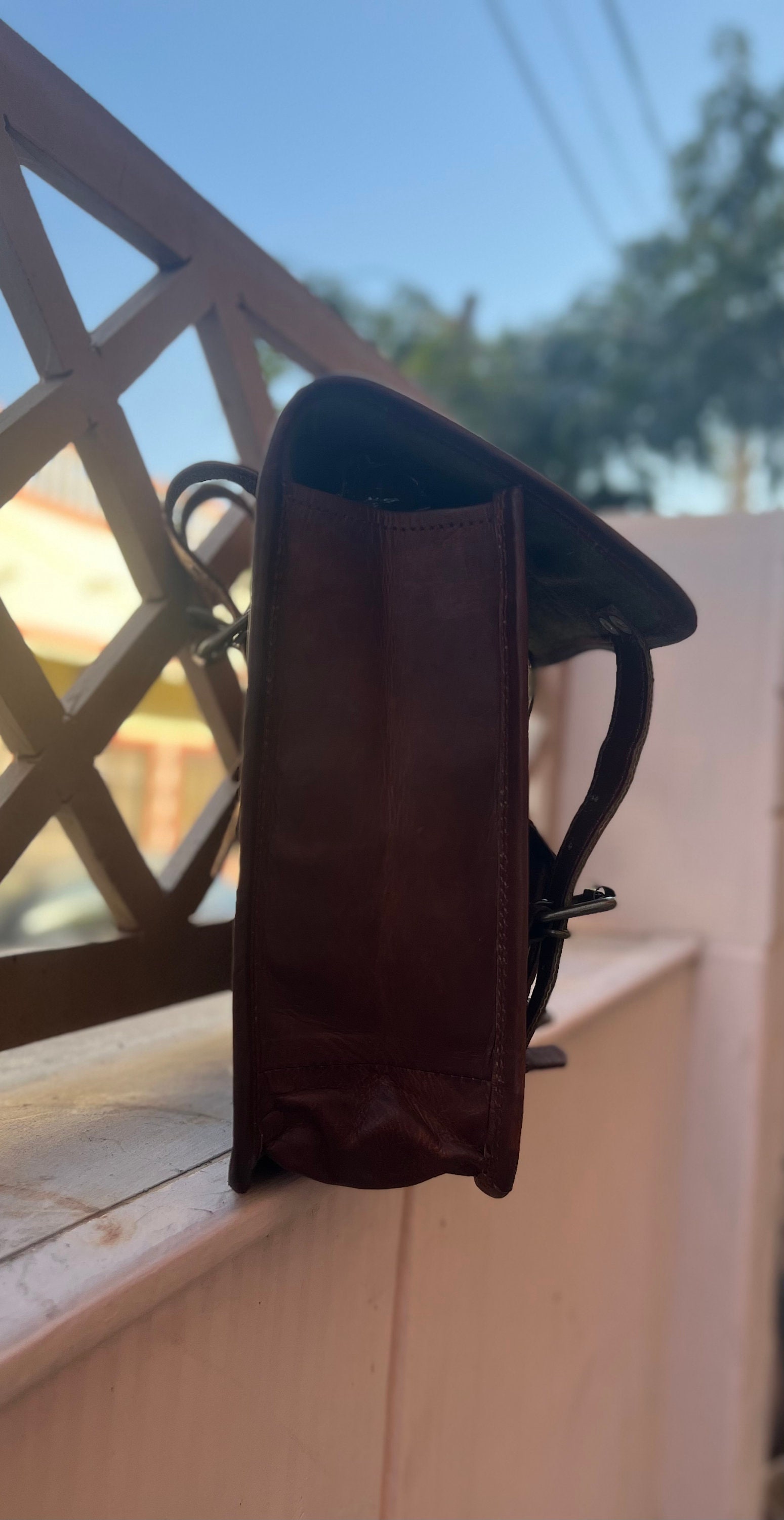 Leather Motorcycle Bag Brown Saddle Bag Pannier Bicycle Bag Bike Bag ...