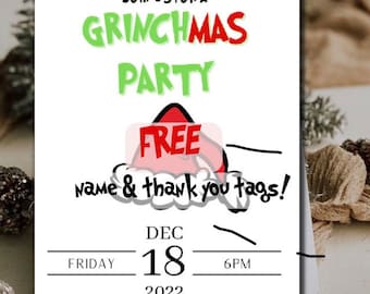 Grinch Menu Template - Etsy