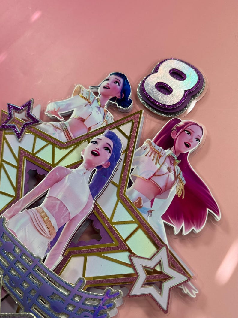 Huntrix Kpop Topper Personalized Cake Decoration • Custom Name Birthday ...