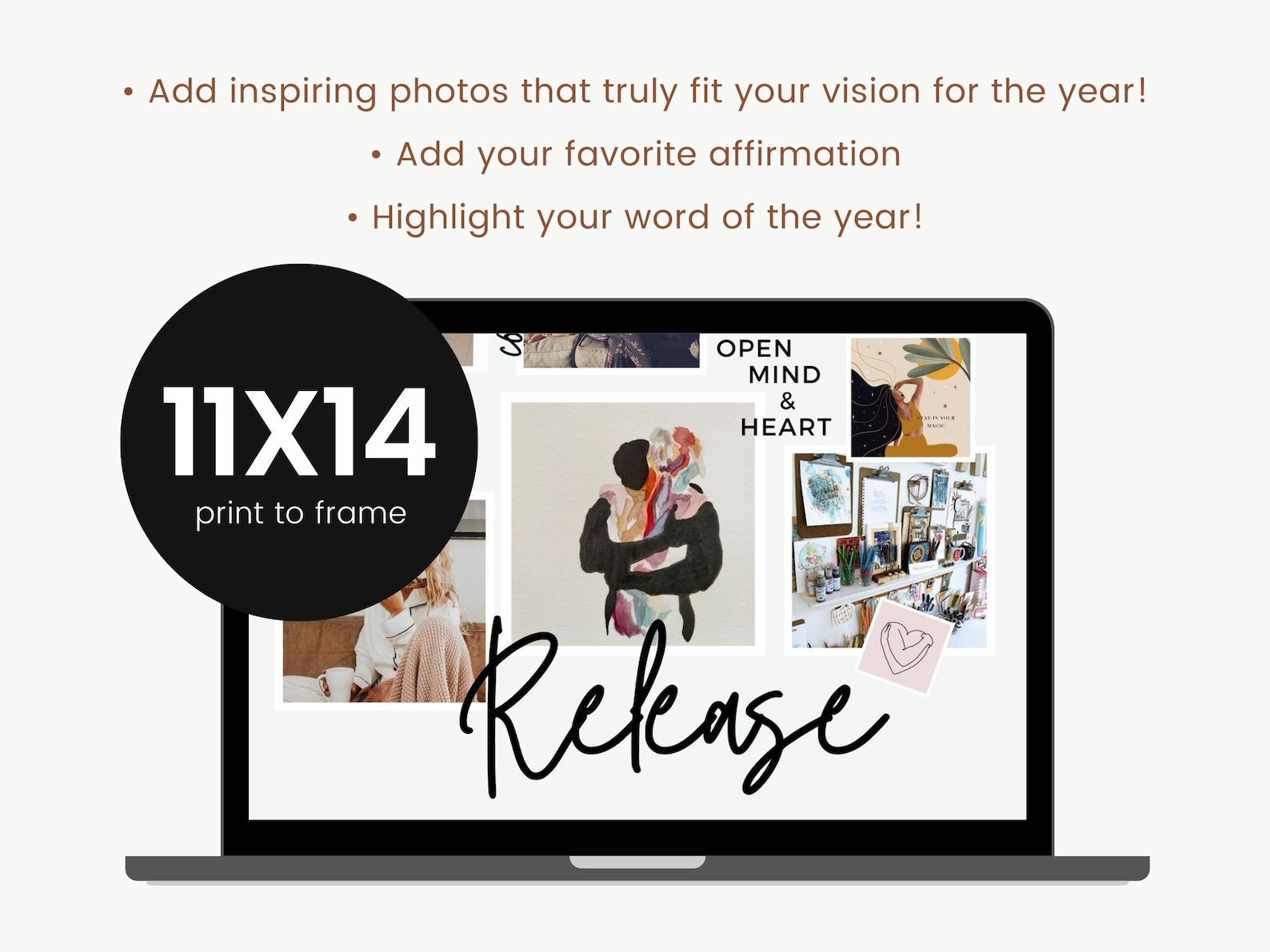 Calligraphy Digital Vision Board, 2024 Goal Planner, Downloadable ...