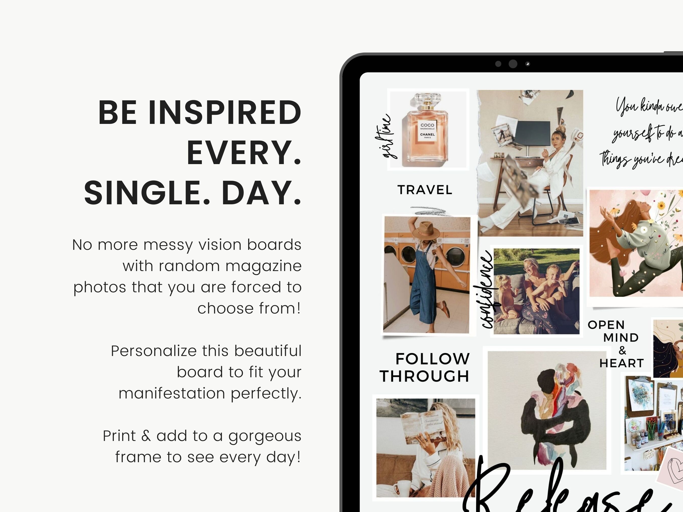 Calligraphy Digital Vision Board, 2024 Goal Planner, Downloadable ...