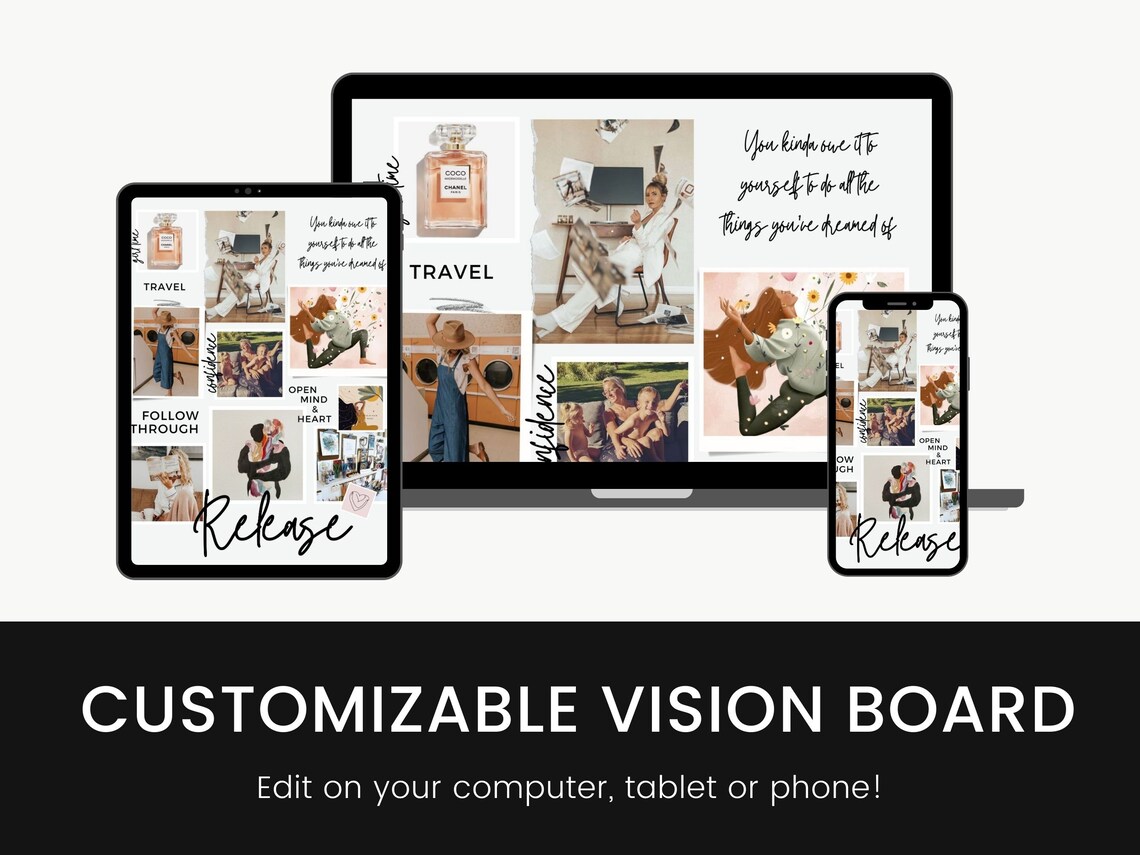 Calligraphy Digital Vision Board, 2024 Goal Planner, Downloadable ...