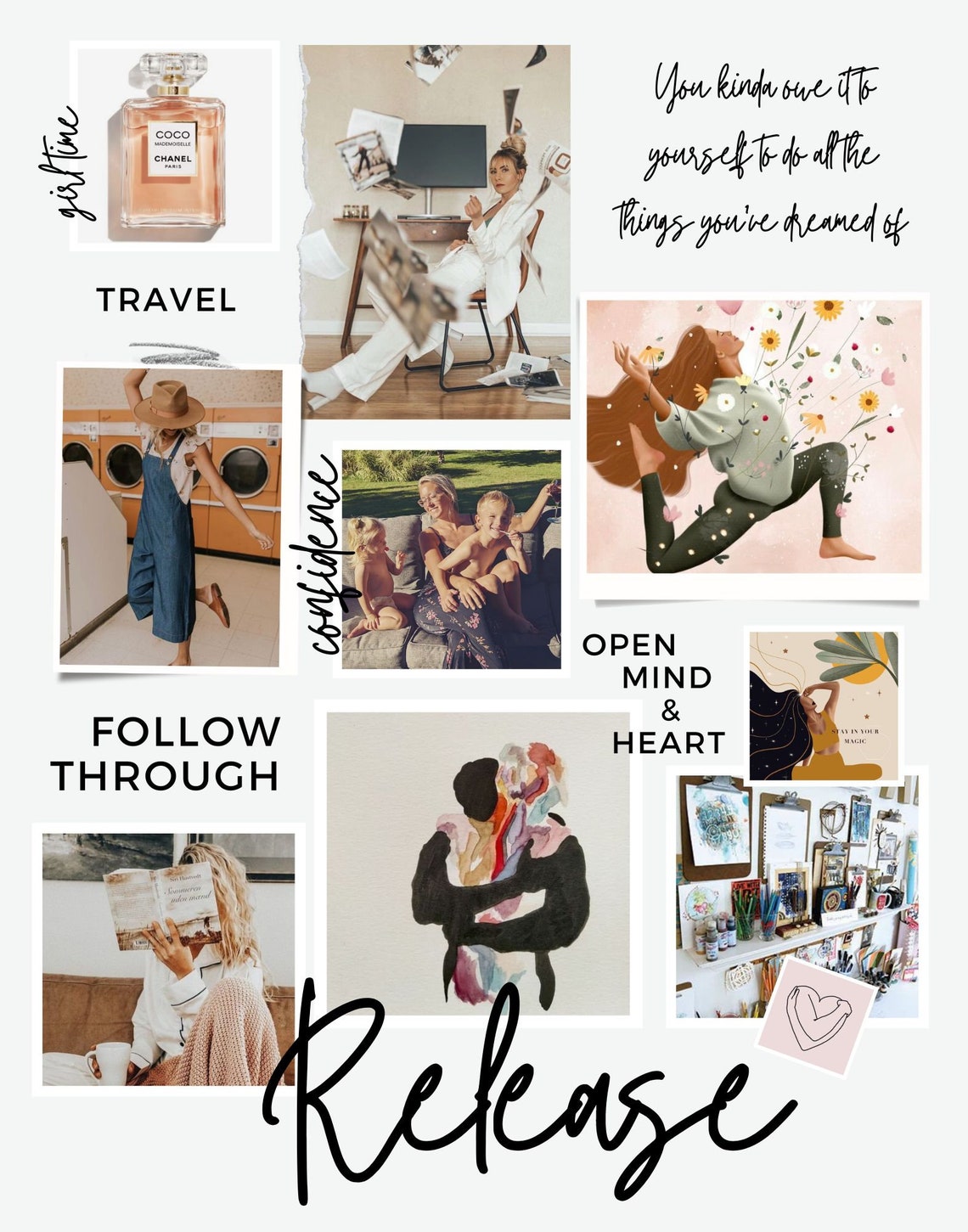 Calligraphy Digital Vision Board, 2024 Goal Planner, Downloadable ...