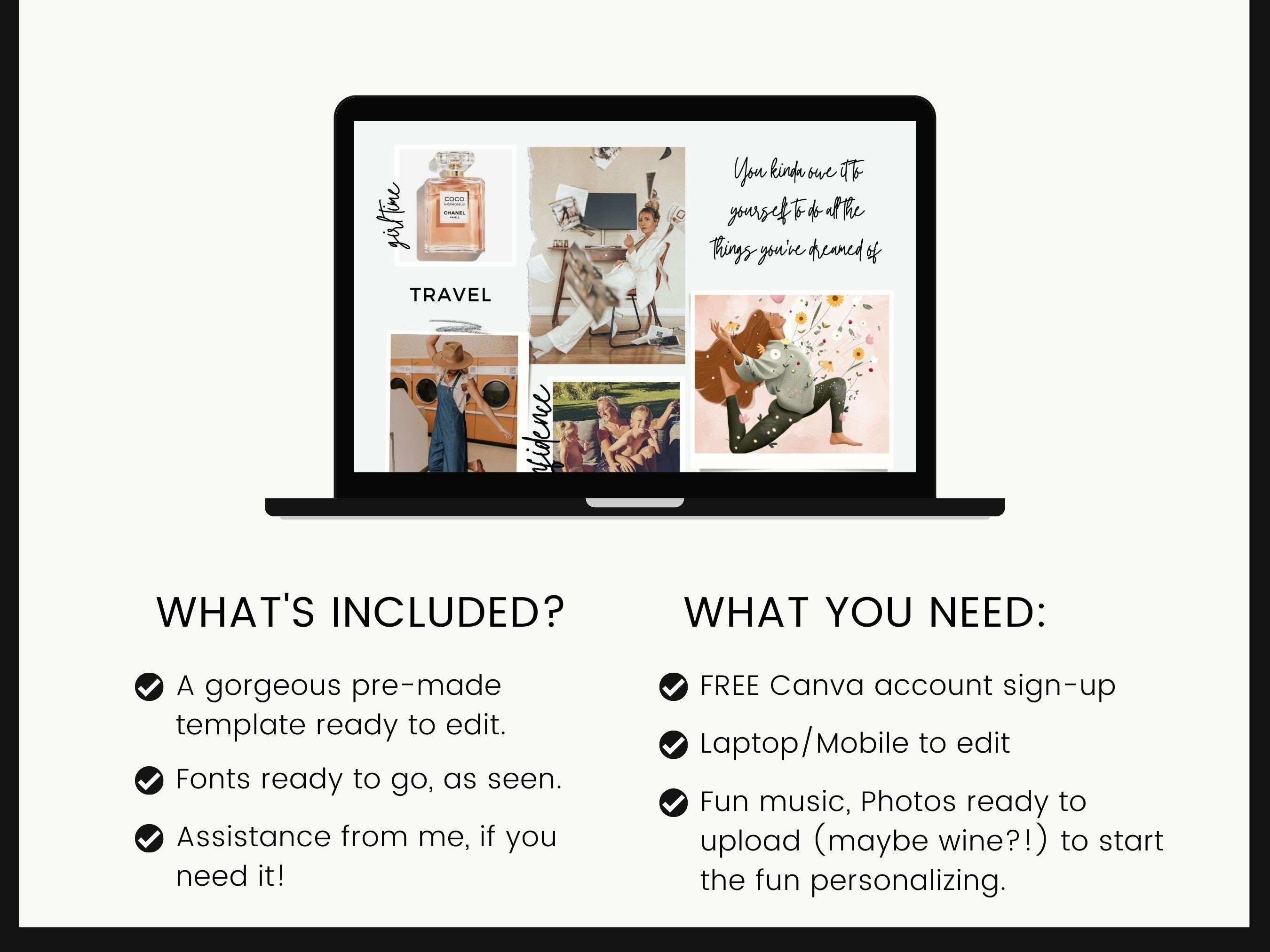 Calligraphy Digital Vision Board, 2024 Goal Planner, Downloadable ...