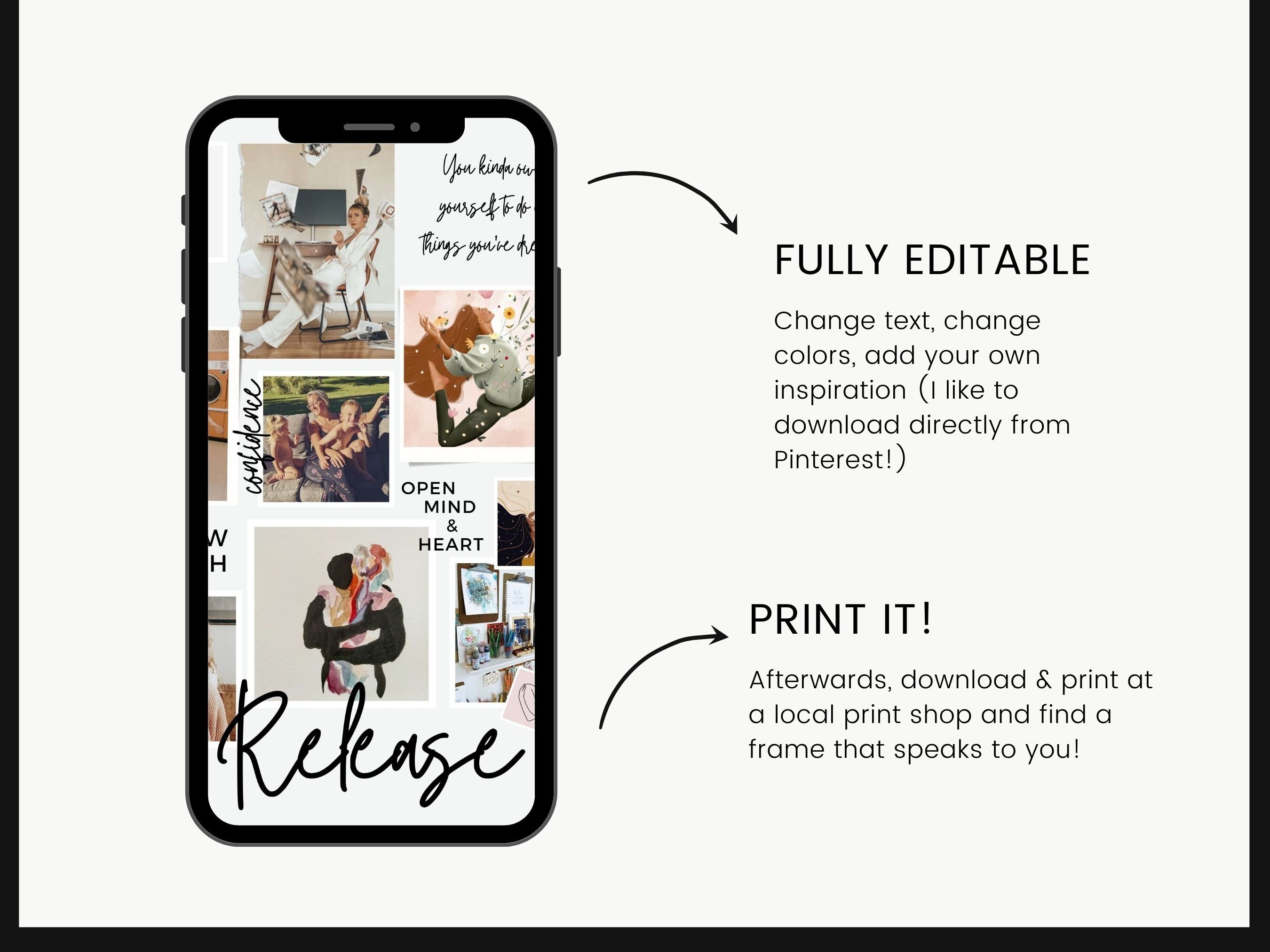 Calligraphy Digital Vision Board, 2024 Goal Planner, Downloadable ...
