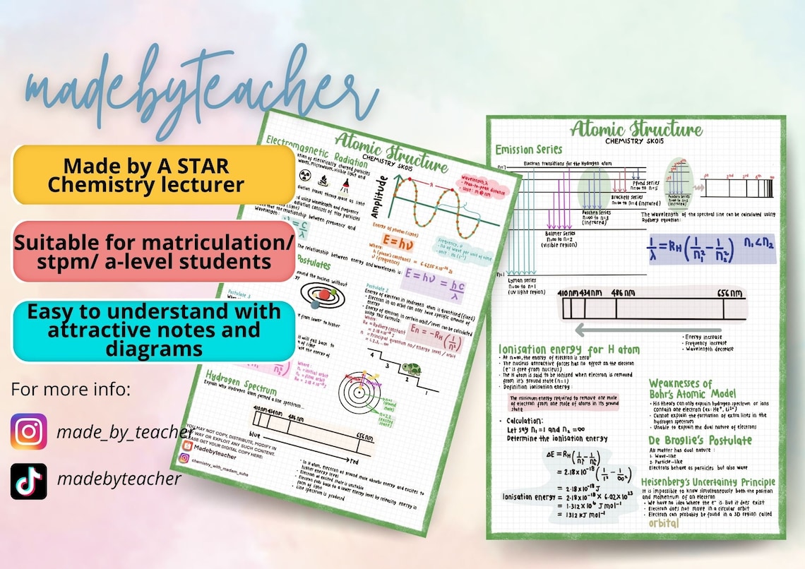 Chemistry Notes for A Level / Foundation - Etsy