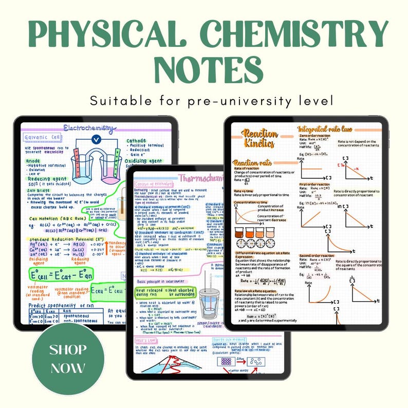 Physical Chemistry Notes for A Level / Foundation - Etsy