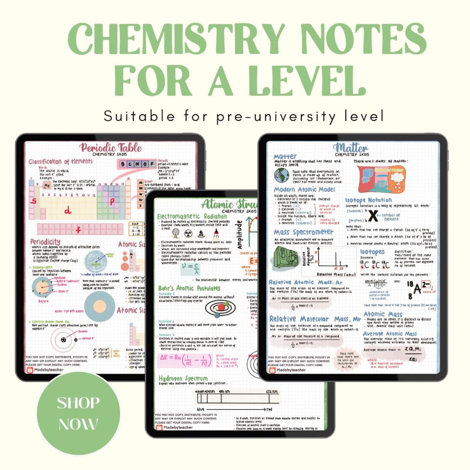 Chemistry Notes for A Level / Foundation - Etsy