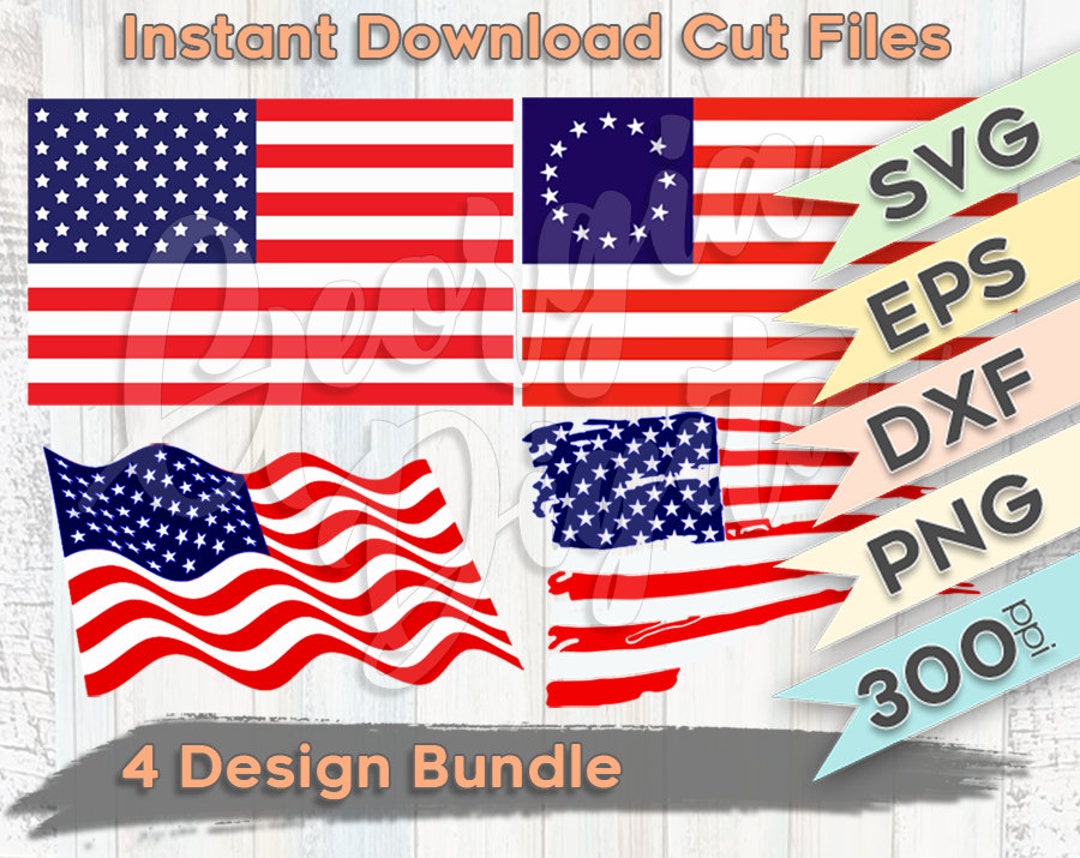 American Flag Bundle | Cricut | Silhouette | Cut Files | Sublimation ...