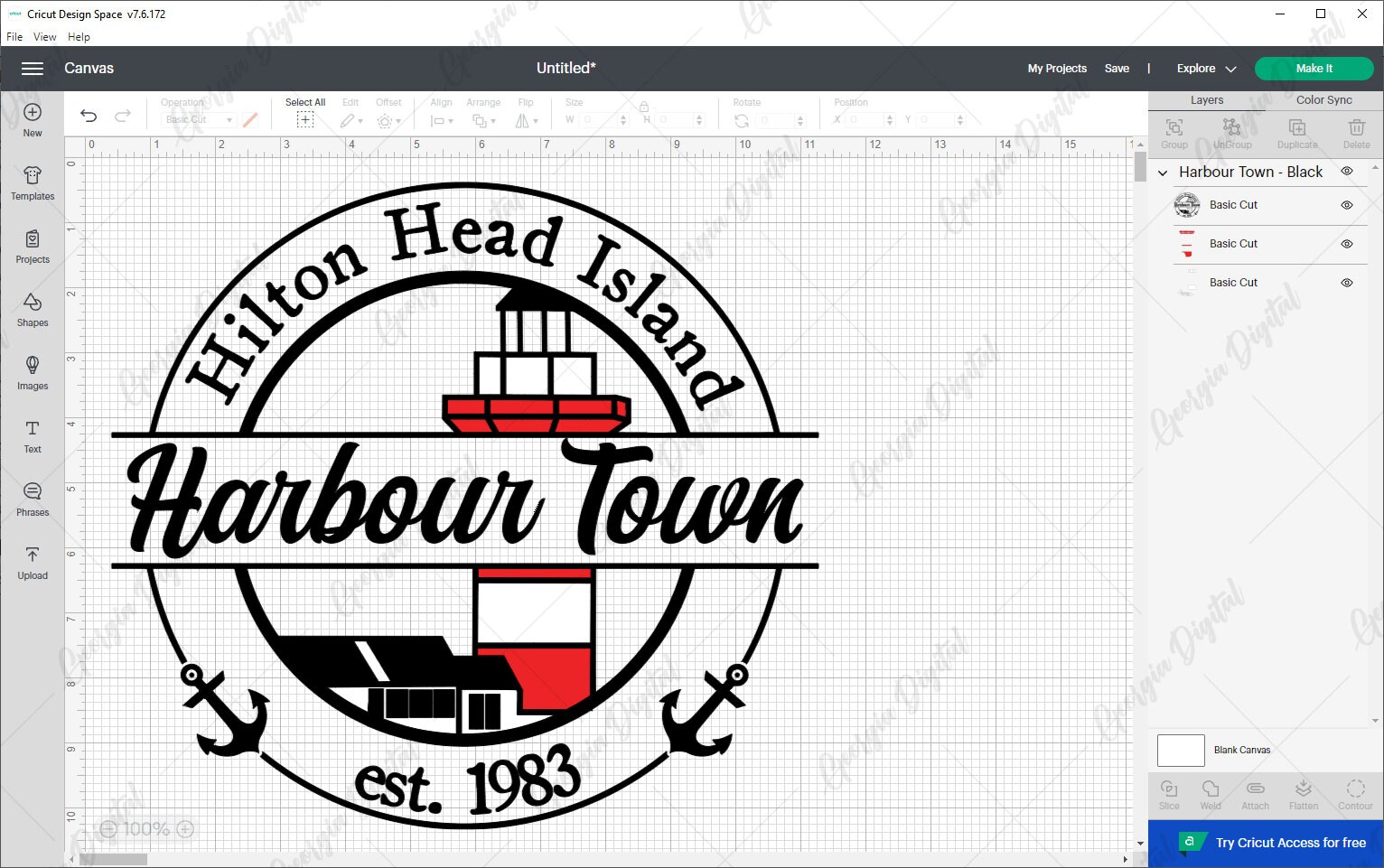 Harbour Town | Digital Download | Hilton Head Island, SC | SVG | Cricut ...