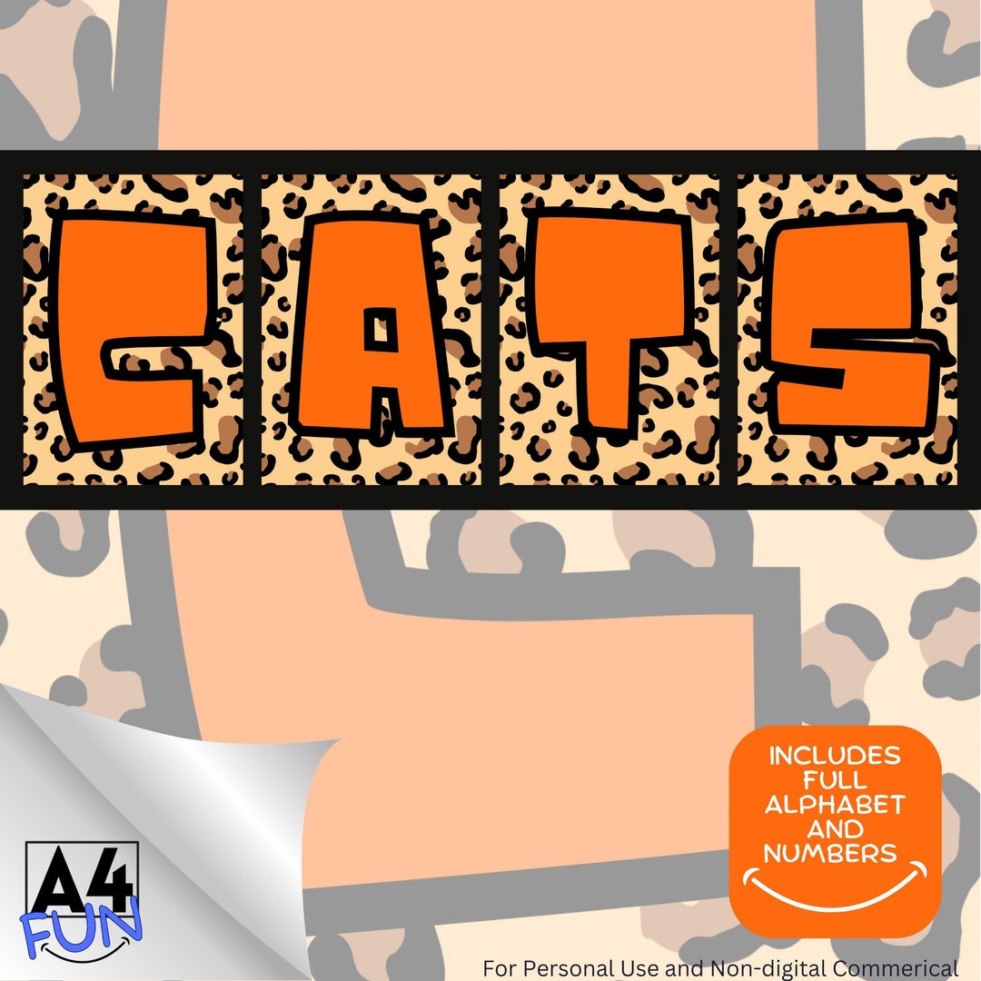 CATS: Fun Themed Alphabet. Instant A4 PNG Digital Download - Etsy