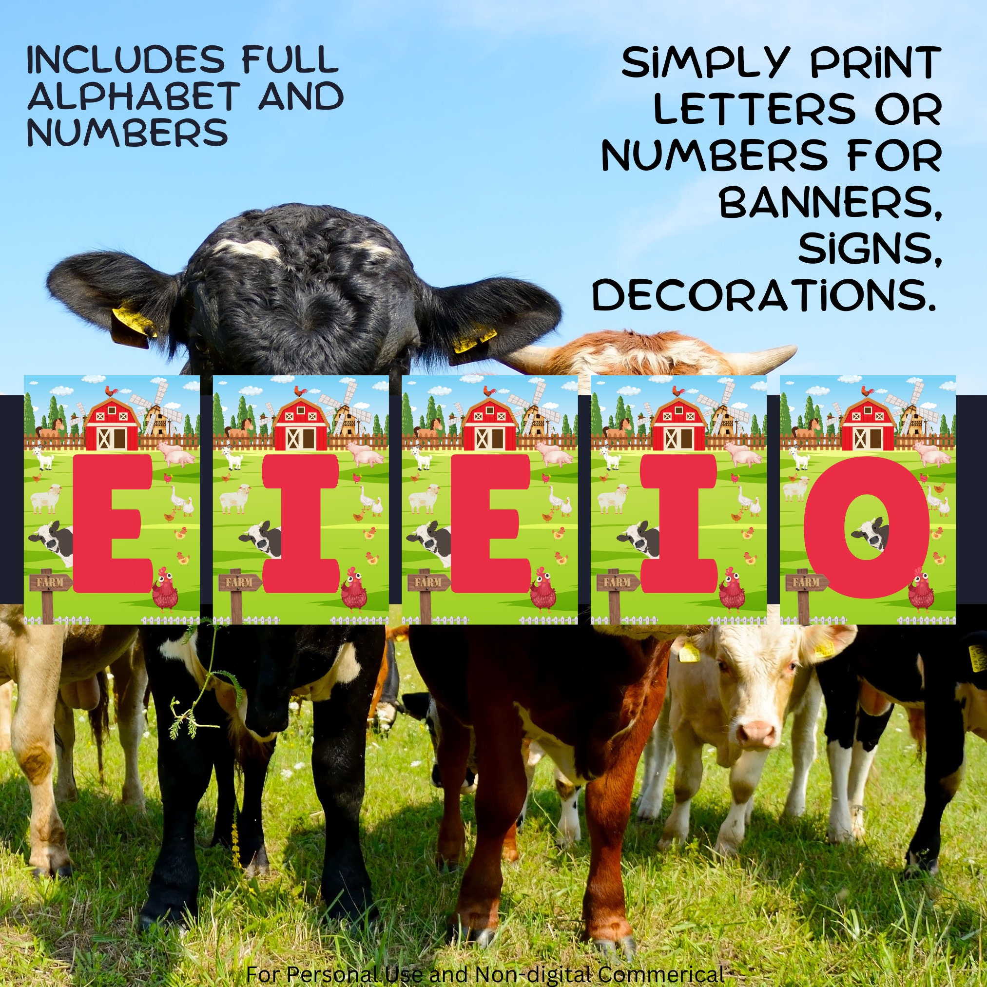 FARM: Fun Themed Alphabet. Instant A4 PNG Digital Download - Etsy UK