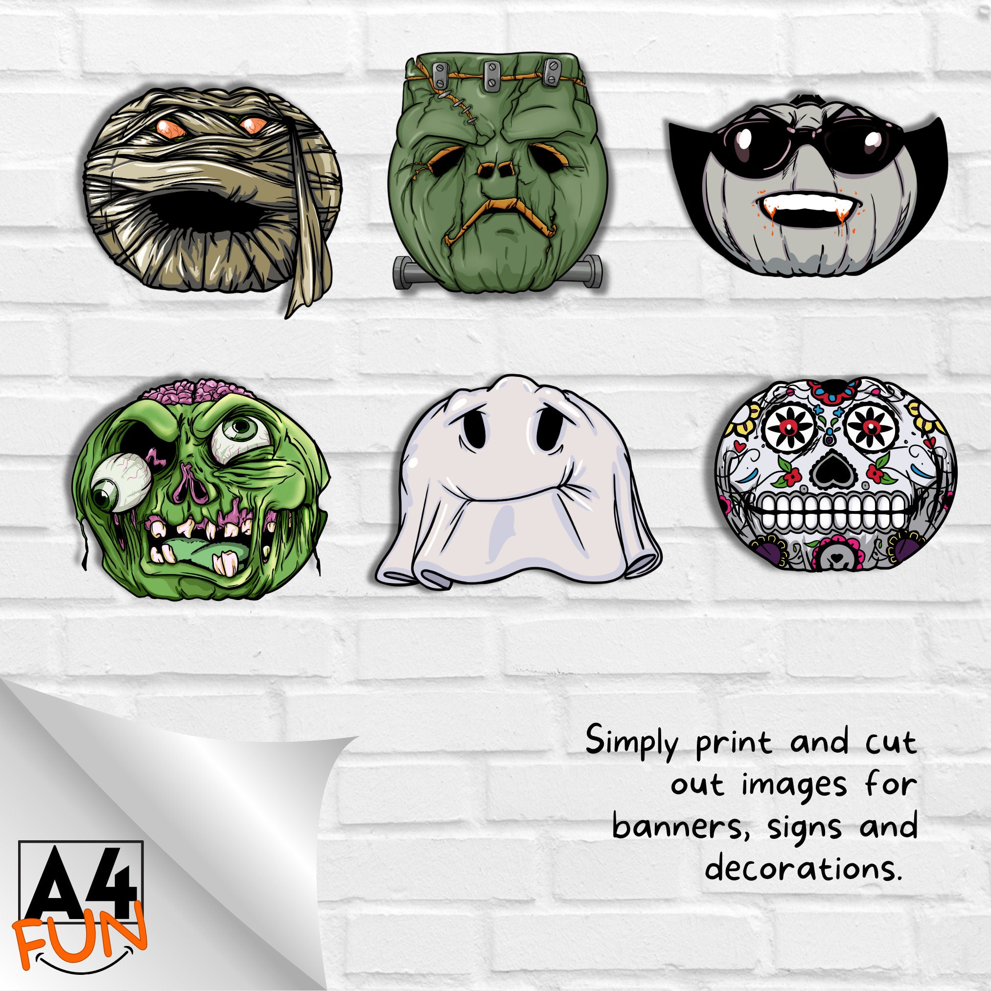 Monster Patch Halloween Design Banner Cut Out - Etsy UK