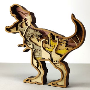 Tyrannosaurus Rex, T-rex Dinosaur, Laser Cut File , Multilayer - 7 ...