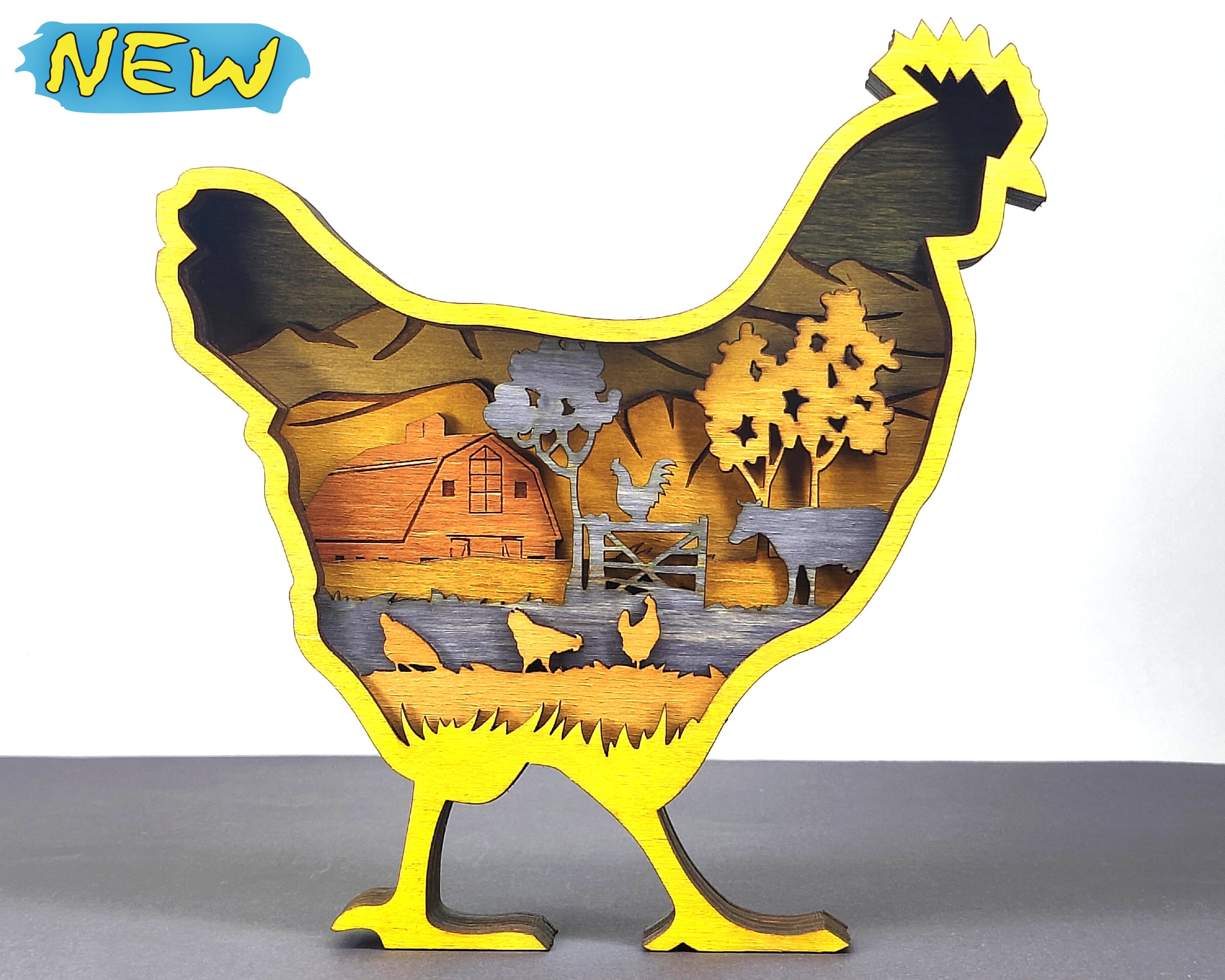 Chicken SVG Laser Cut Files 8 Layer Art Piece for Glowforge - Etsy Canada