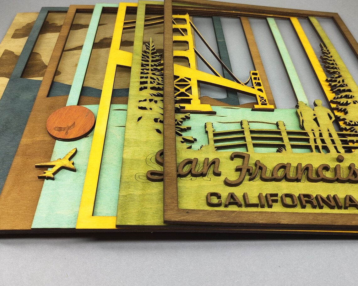 San Francisco SVG California Laser Cut Files 7 Layer Art - Etsy