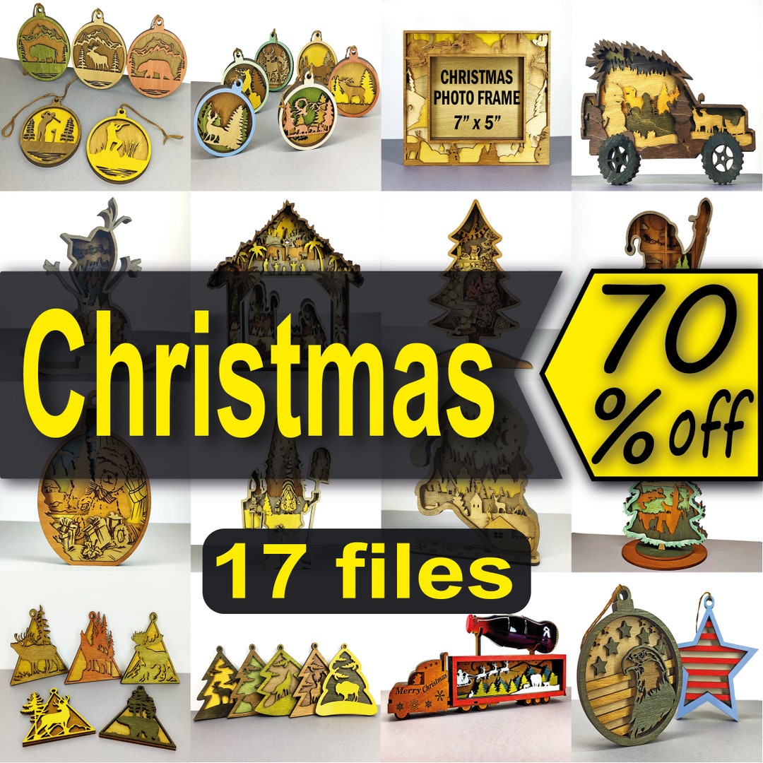 Digital File christmas Laser Cut Files Layer Art Piece for Glowforge ...