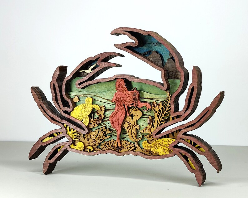 Crab SVG Laser Cut Files 7 Layer Art Piece for Glowforge - Etsy UK