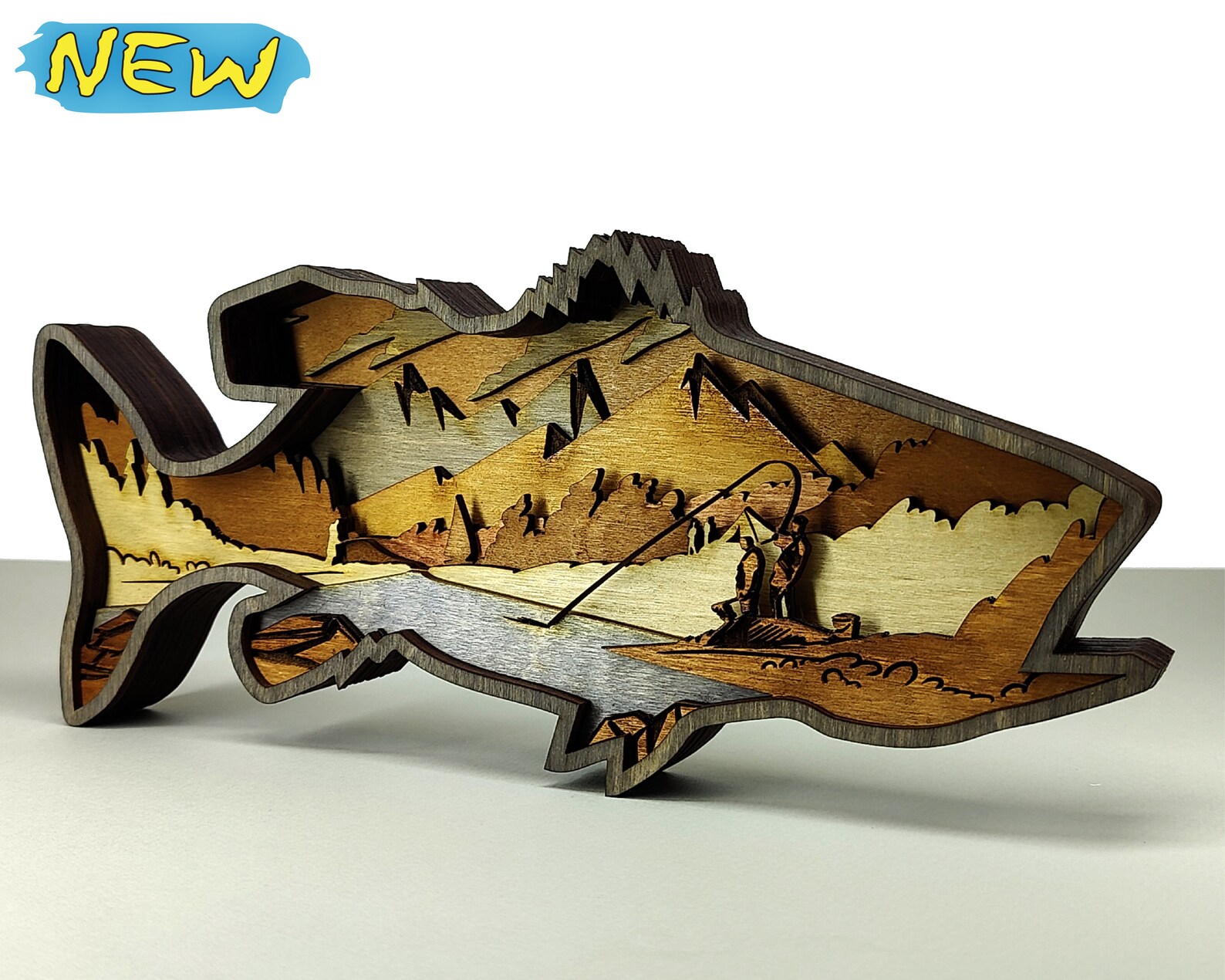 Bass SVG Laser Cut Files Fishing Svg 9 Layer Art Piece for - Etsy Australia